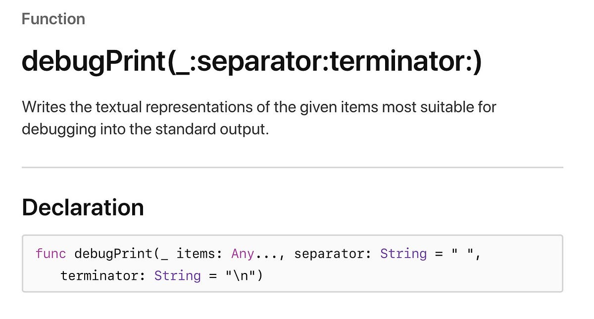 利用 debugPrint 幫助 debug. 撰寫 Swift 程式時我們習慣利用 print 列印東西，幫助我們… | by 彼得潘的 iOS App Neverland | 彼得潘的 ...