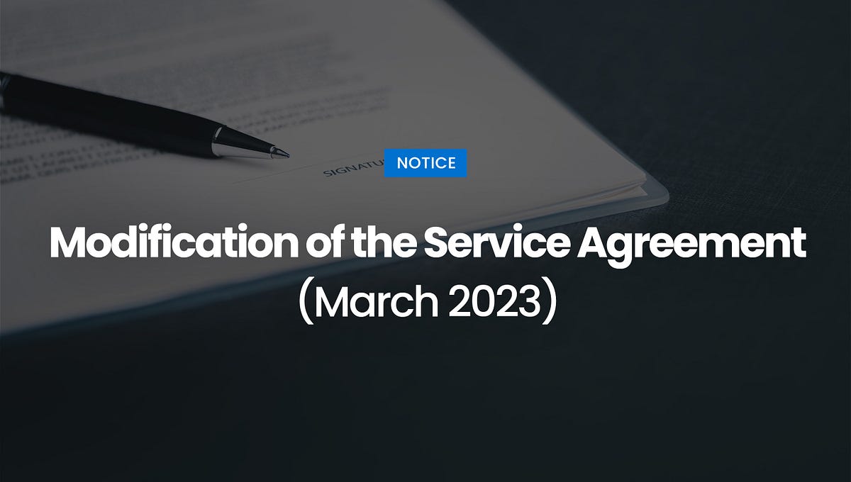 [Notice] Modification of the Service Agreement (March 2023) | by Dable ...