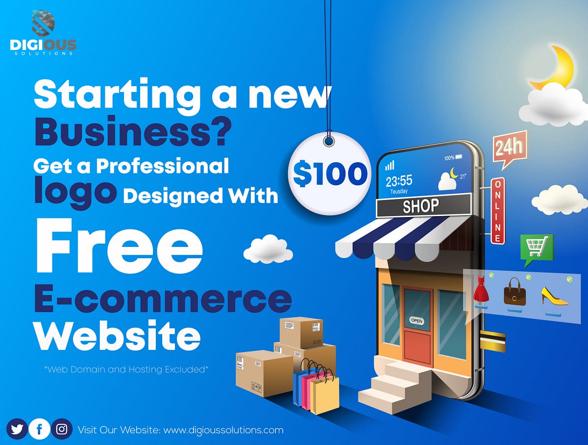 Get a professional logo design with Free Ecommerce Store | by Digious ...