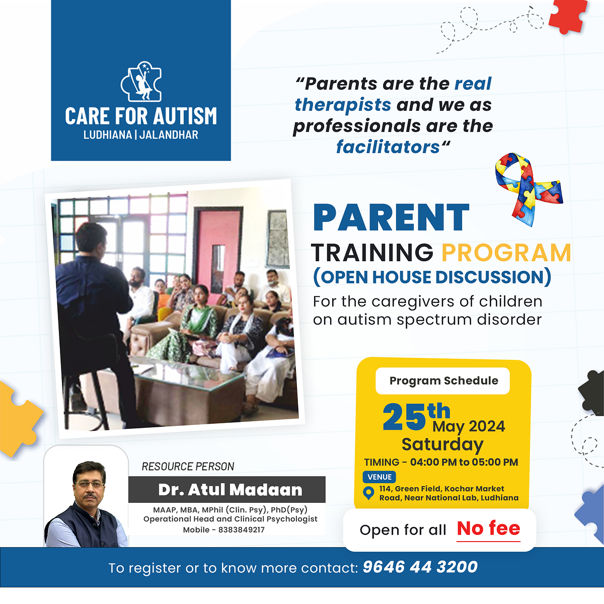 Parent Training Program at Care For Autism Ludhiana Hosted by Dr. Atul ...