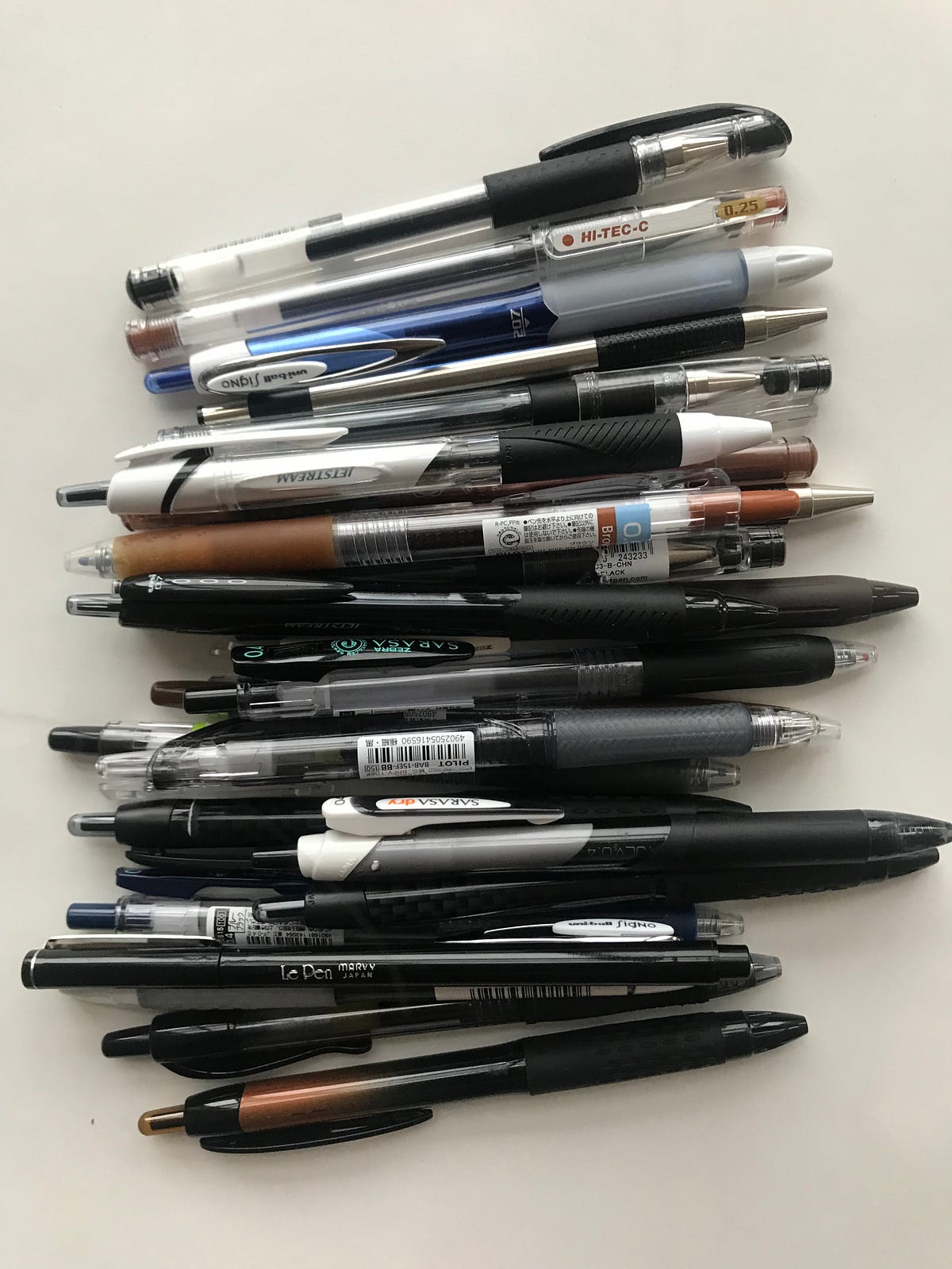 A whole bunch of pens. I’ve recently been trying to be better… | by ...