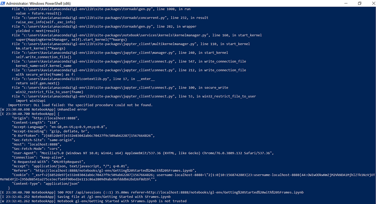 I am getting the following error while trying to run the python code ...