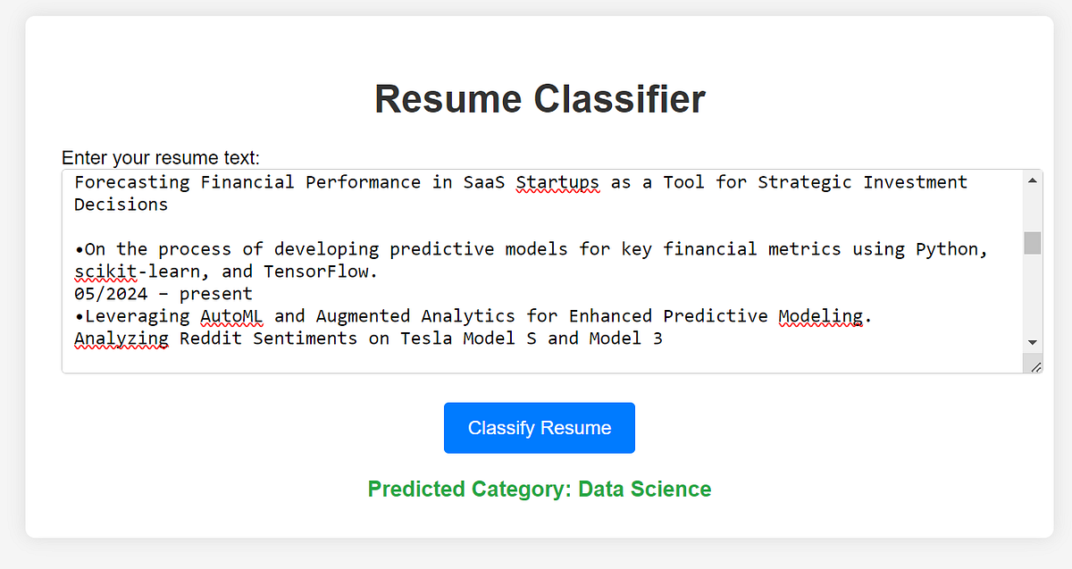 Building a Resume Classifier Using Flask and Machine Learning | by Francis Subasinghe | Medium