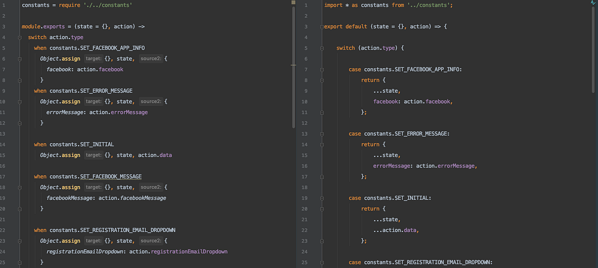 Migrating From Coffeescript To Javascript Es6 By Killian Saint 1166