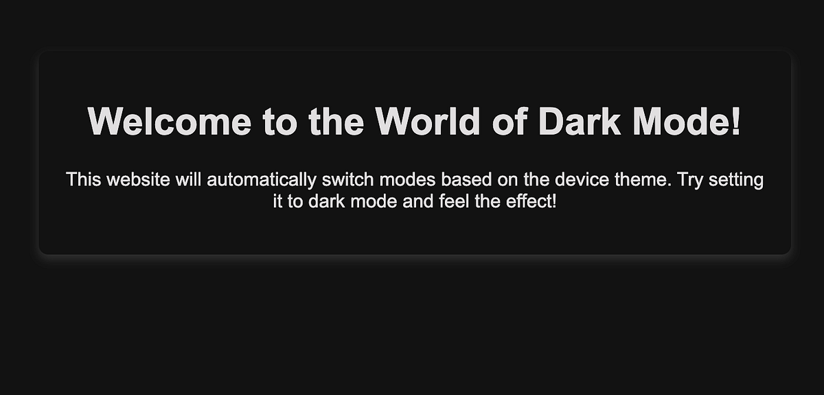 How To Implement Dark Mode On Your Website Using Only Css By Alex Carter Dec 2024 Medium