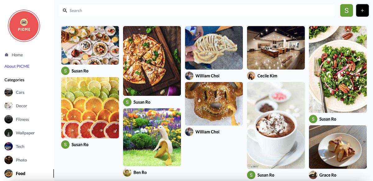 PICME — My First Full Stack Project | by Susan Ro | Medium