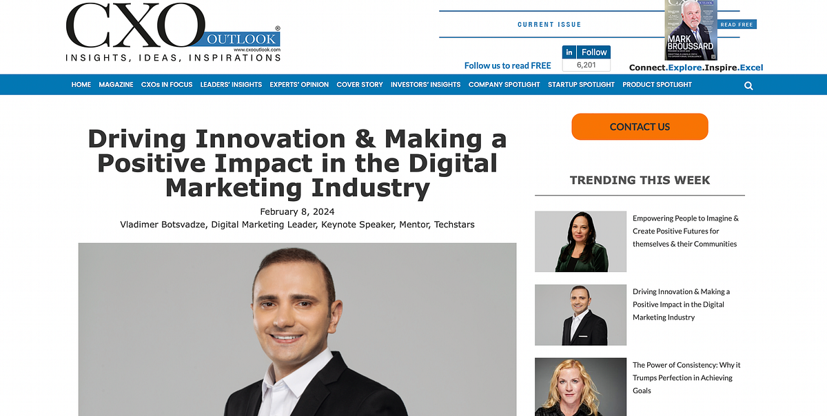 Unveiling the Insights: Vladimer Botsvadze’s Exclusive Interview with CXO Outlook Magazine | by ...