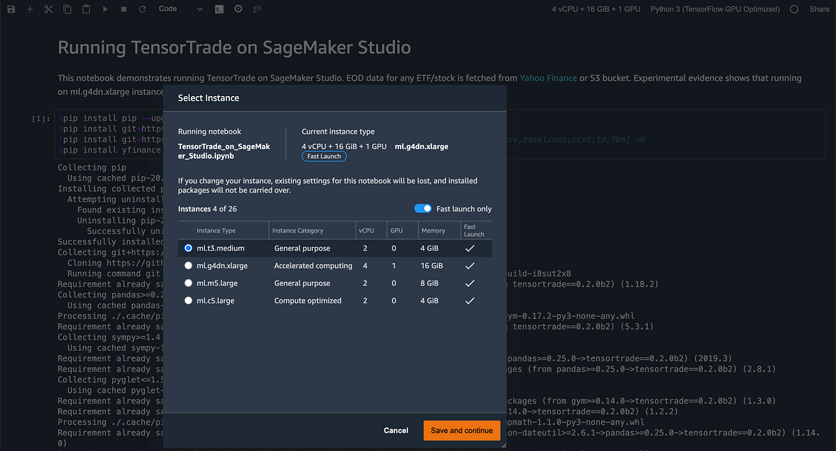 Training RL models for financial trading using TensorTrade on Amazon SageMaker Studio | by ...