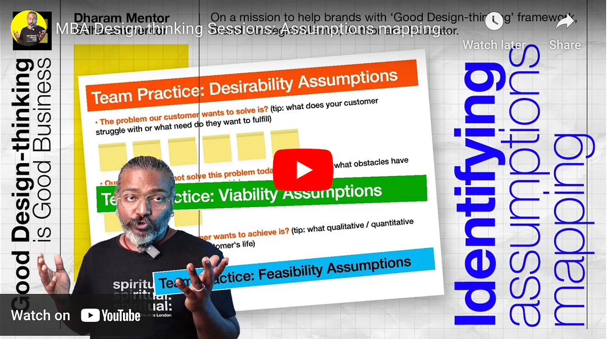 MBA Design-thinking Sessions: Assumptions mapping | Dharam Mentor | by ...