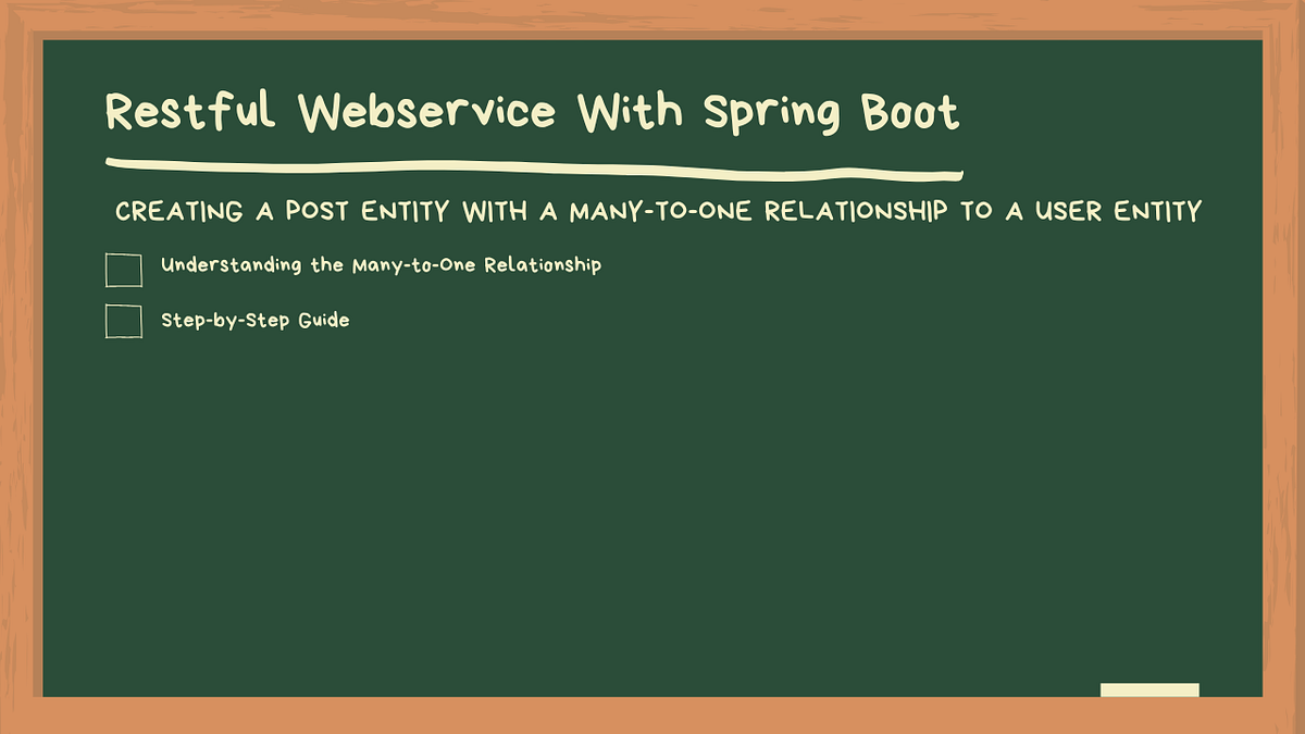 Mastering Restful Webservices: Part 15 — Creating a Post Entity with a Many-to-One Relationship ...