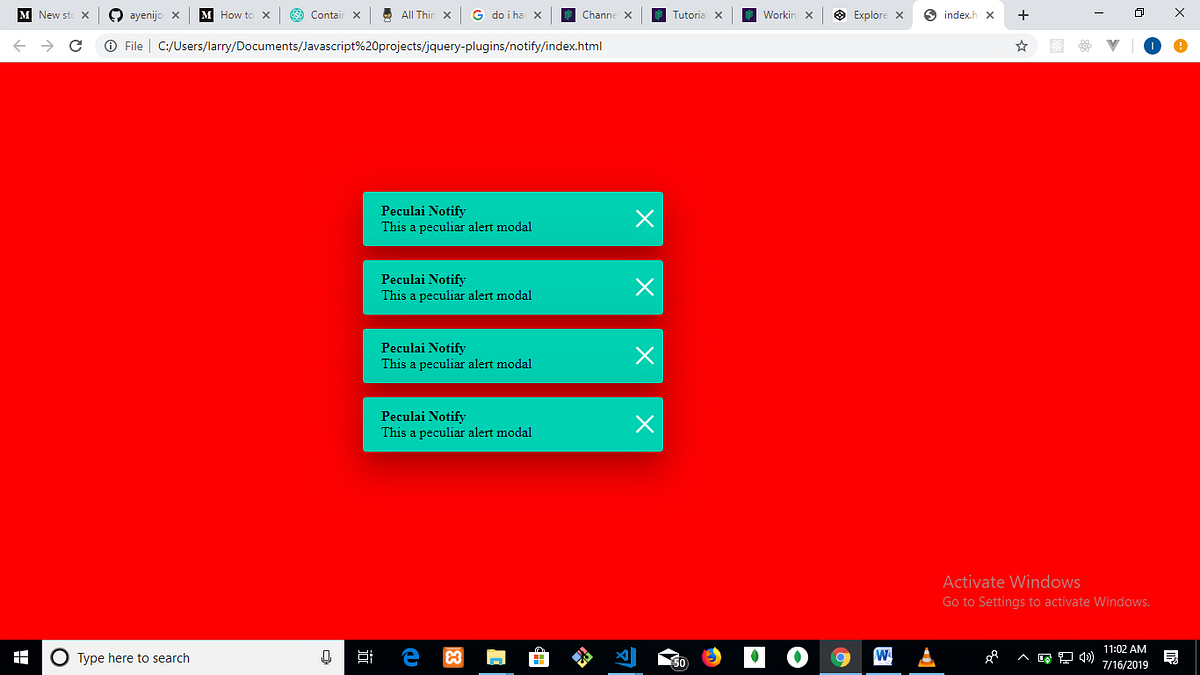 How to build a customizable pop-up notification plugin in JQuery- Part 1 | by Ayeni joshua | Medium