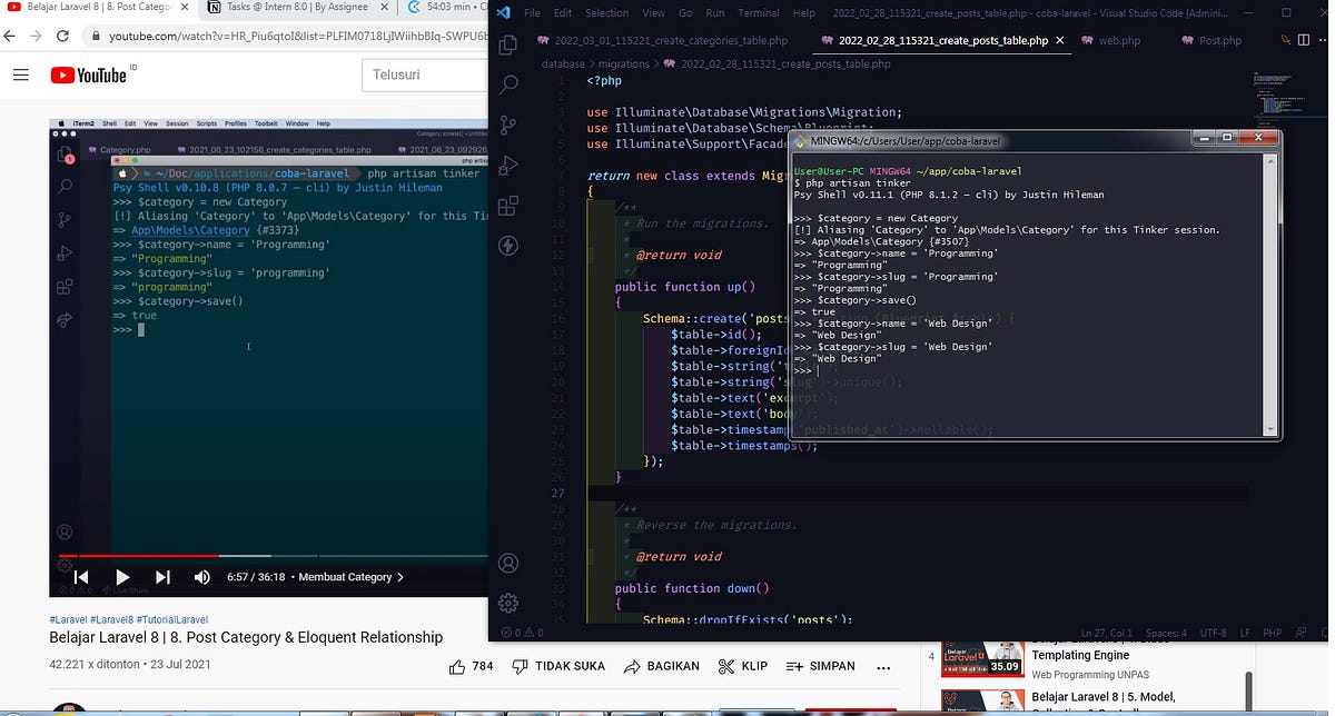 Belajar dari Video “Web Programming Unpas-8. Post Category & Eloquent ...