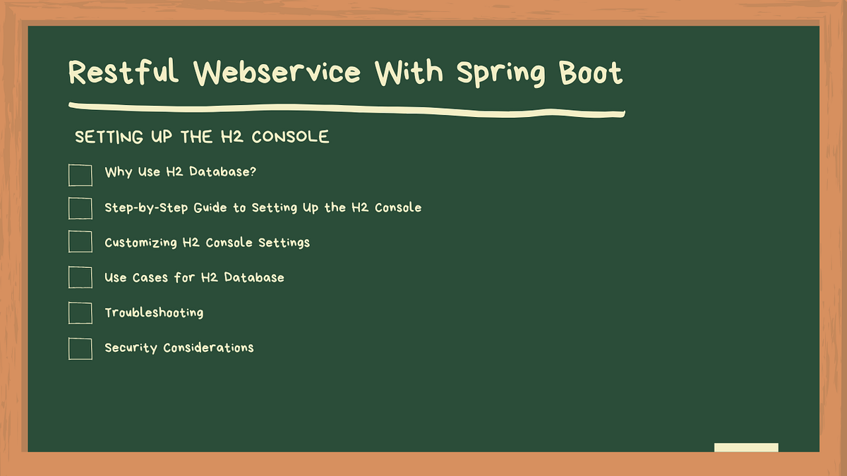 Mastering Restful Webservices Part 14 — Setting Up The H2 Console In Spring Boot By Aneesh