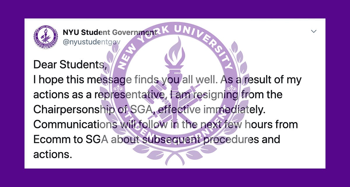 Student Government Assembly Chair Announces Resignation | by Ella ...