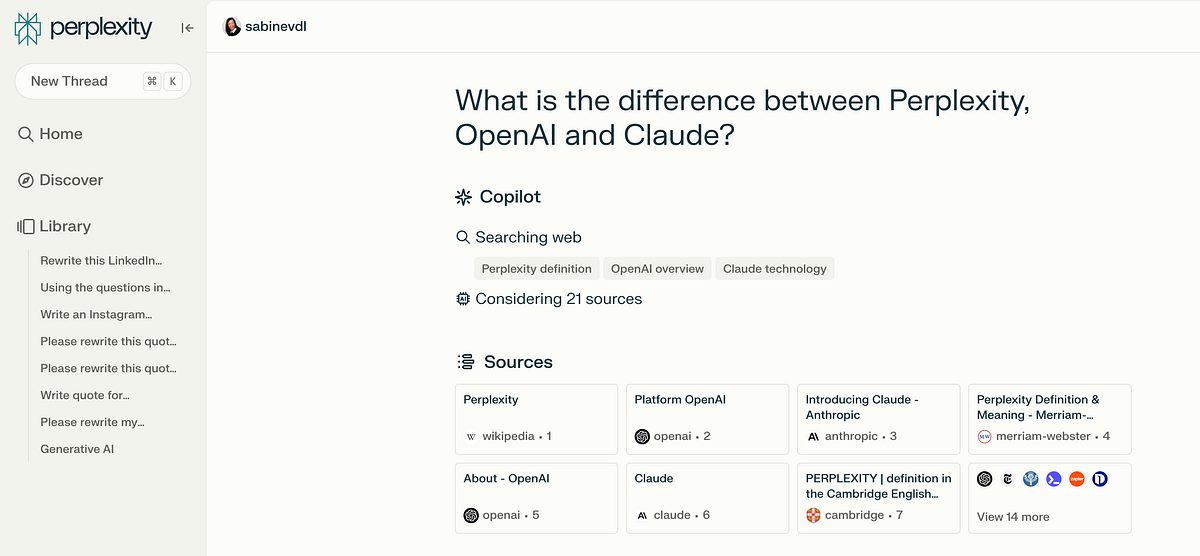 What Is the Difference Between Perplexity, OpenAI and Claude | by ...