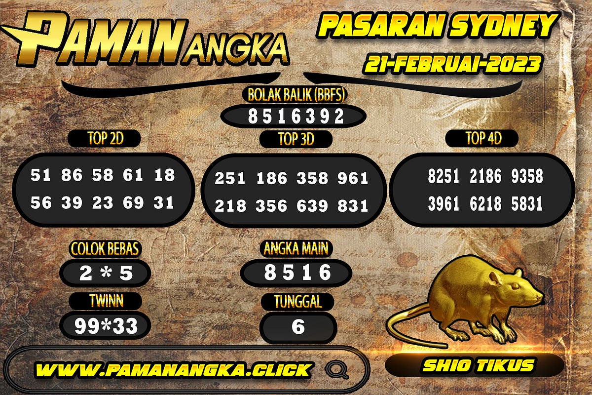 PAMAN ANGKA SYDNEY TGL 21 FEBRUARI 2023 | by Angkapaman | Medium