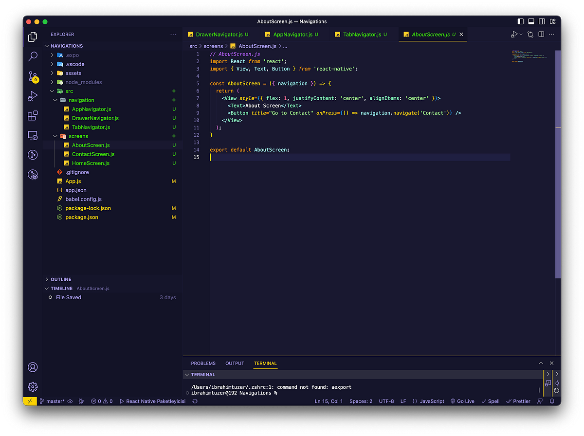 “React Native’de Drawer Navigation ve Bottom Tab Bar Kullanımı ...