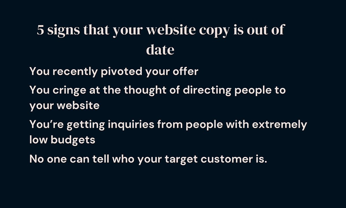 HOW DO I KNOW IT’S TIME TO UPDATE MY WEBSITE COPY? | by wordsbykendi ...