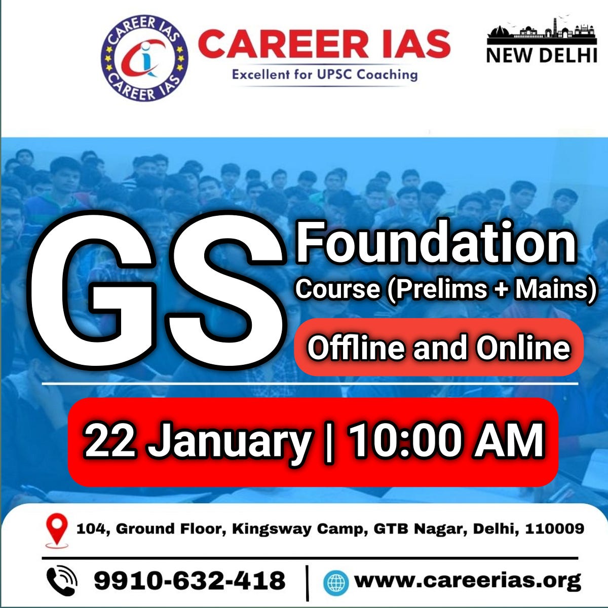 Best UPSC/IAS Coaching in Mukherjee Nagar Delhi — Career IAS - CAREER IAS - Medium