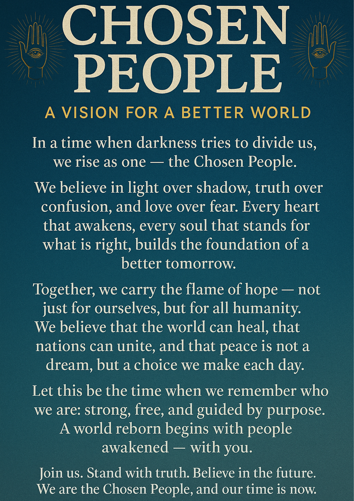 Chosen People — A Vision for a Better World - Chosen People - Medium