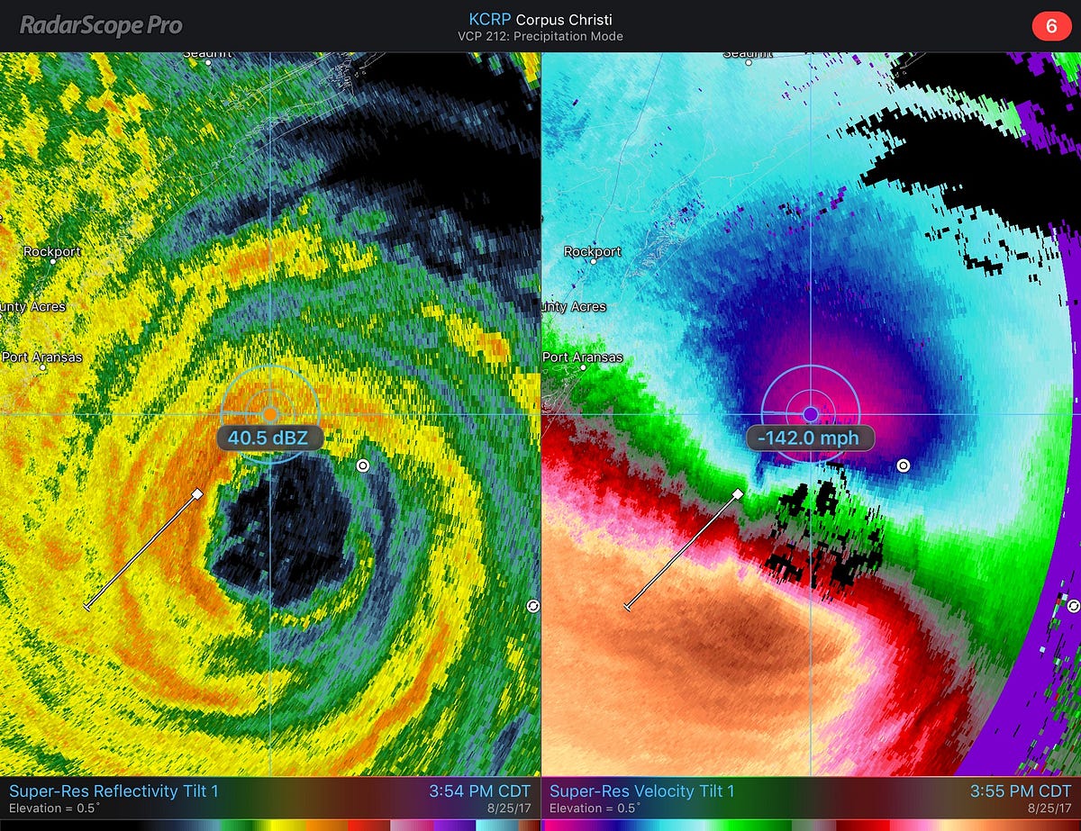 RadarScope: Images of Hurricane Harvey | by WeatherDecTech | Medium
