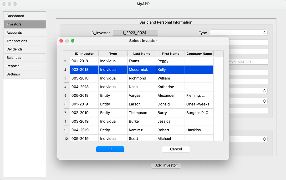 How to Build an Online Database APP by Python, PySide6 and Google Sheets (4): Edit Investor | by ...