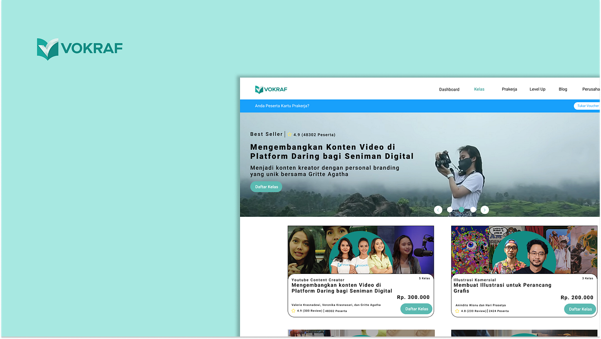 Redesigning Vokraf — Online Learning Website (UX Case Study) | by Zahra, F. Sekar | Medium