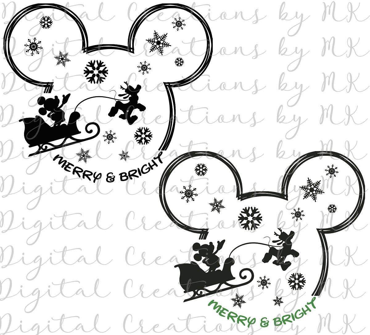Santa Mickey with Pluto Silhouette Ears, PNG, 300 dpi, SVG, digital ...