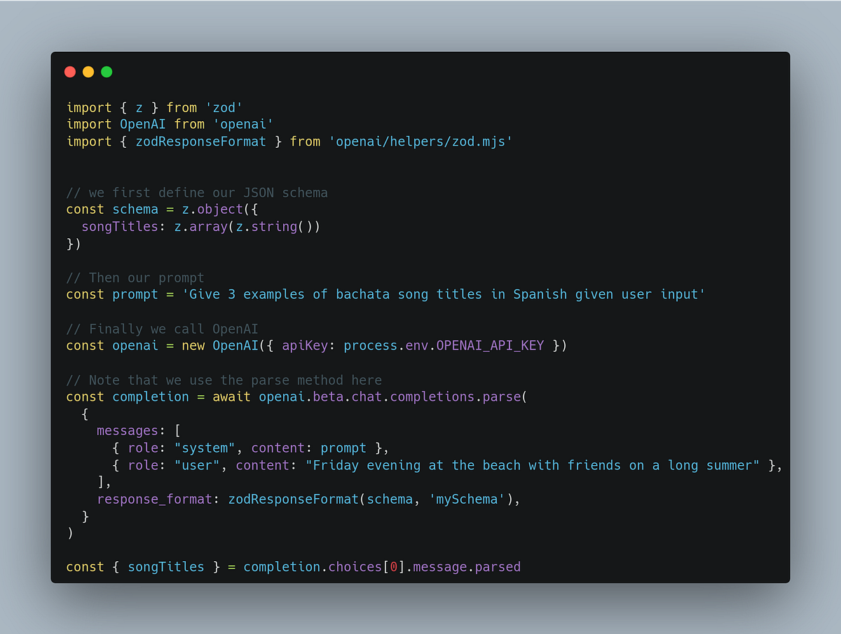 Use OpenAI API to return JSON objects - Pierre Drouillet - Medium