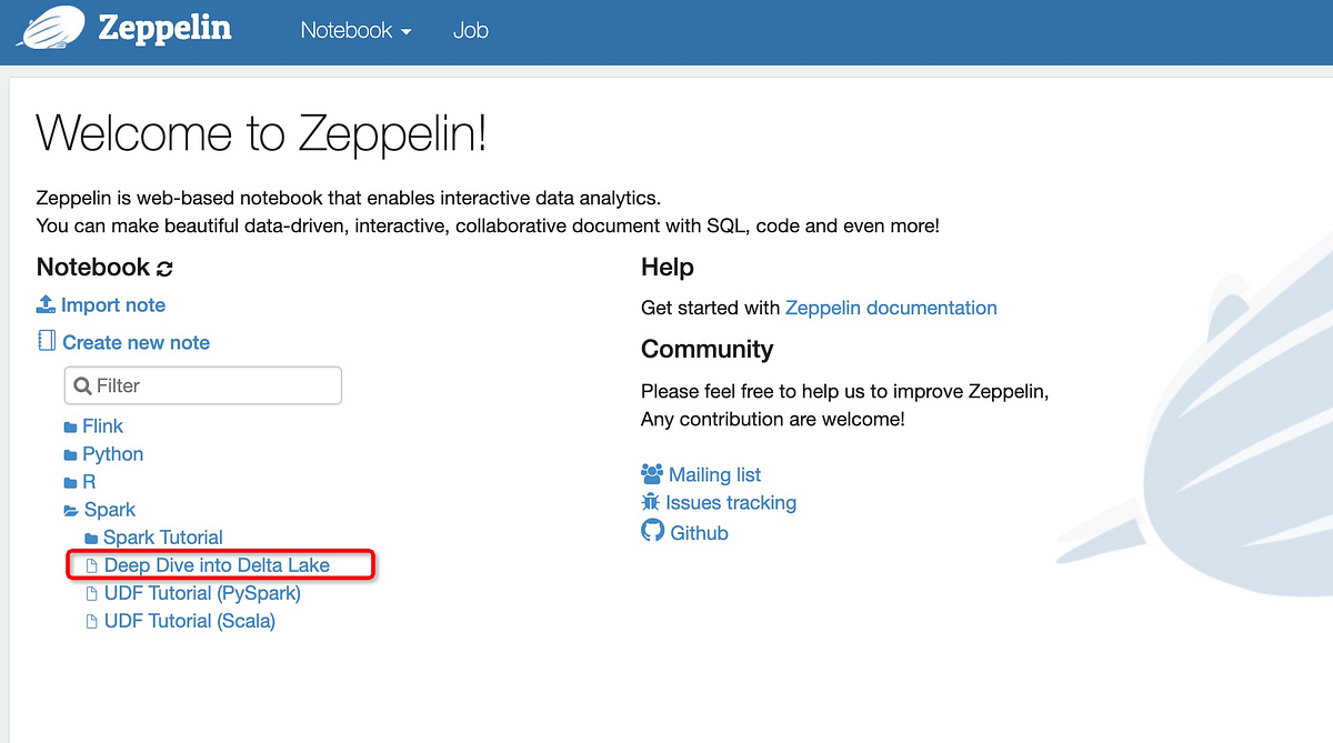 Deep Dive Into Delta Lake Via Apache Zeppelin By Jeff Zhang Tds