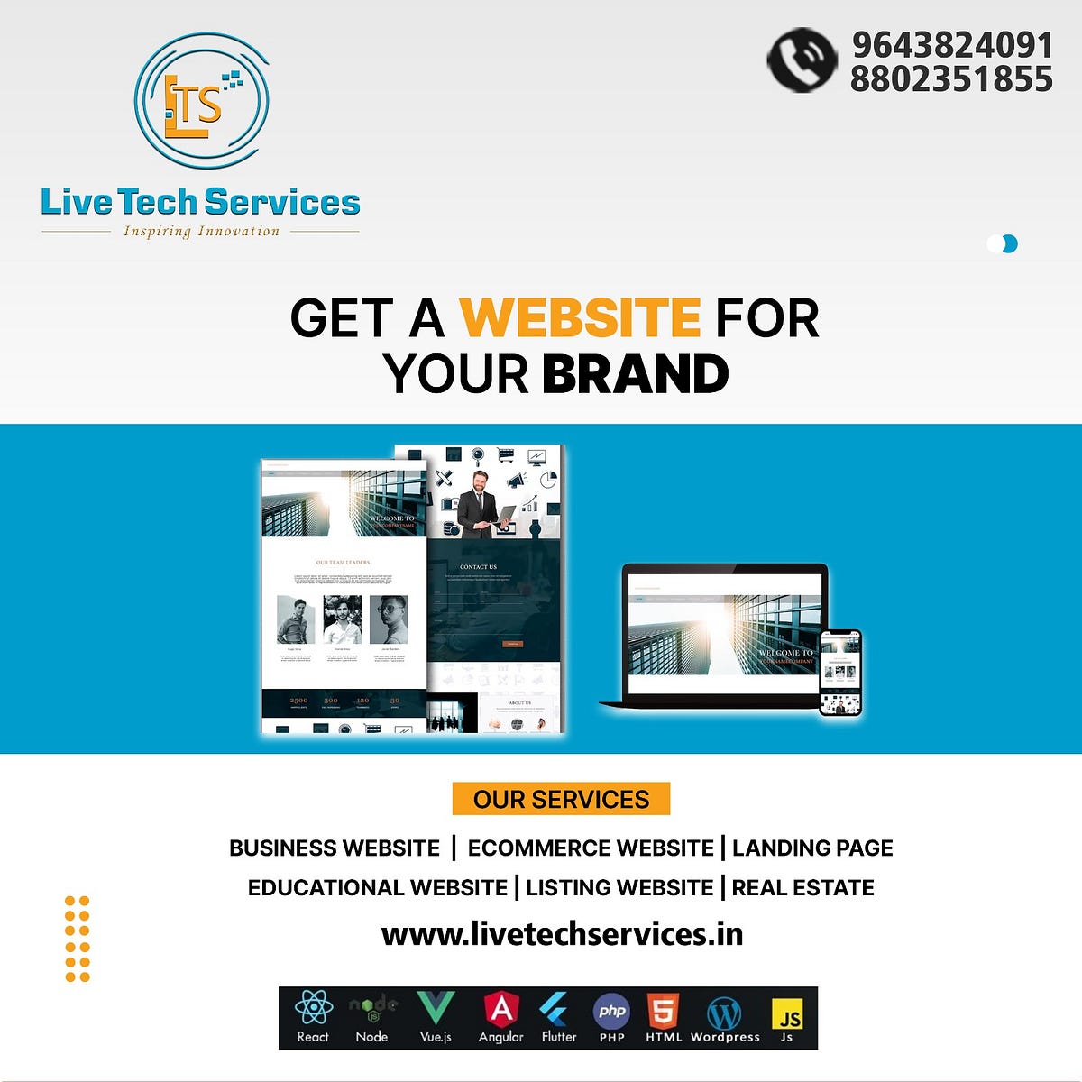 Upgrade the digital presence of your brand with a unique website! - Live Tech Services - Medium