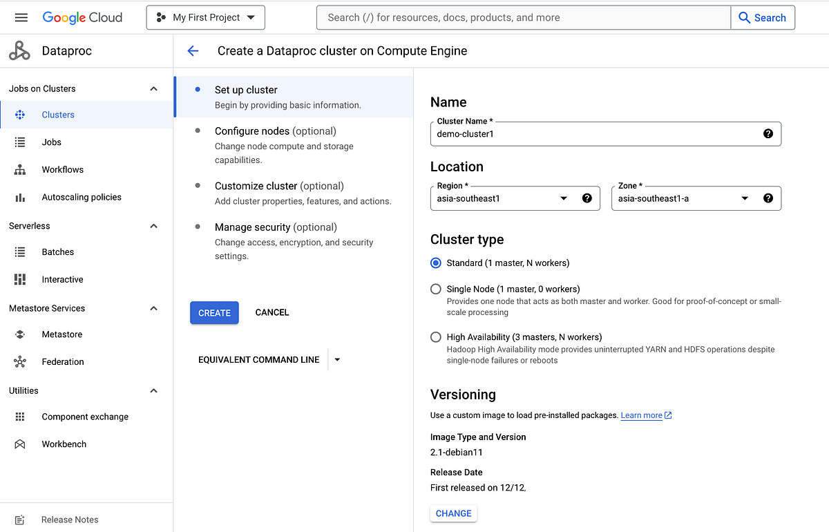Google Cloud Dataproc — Part 2 Different Ways to create Dataproc Cluster | by SaiTeja Ramisetty ...