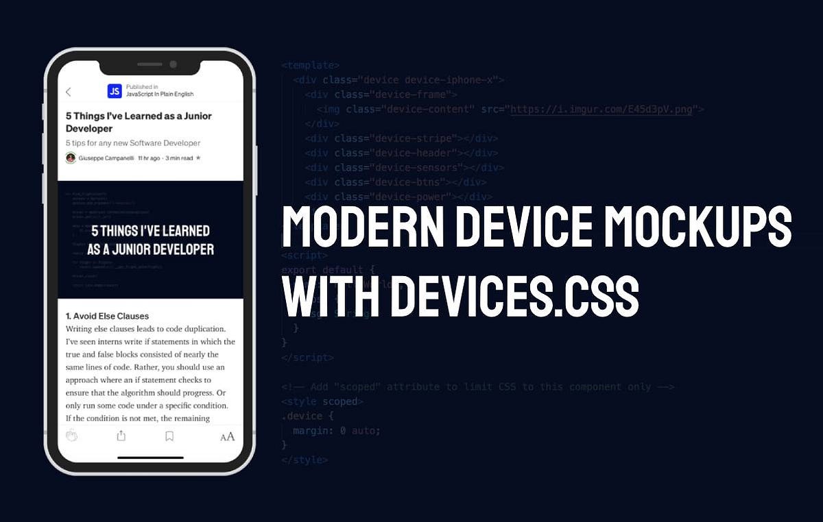Modern Device Mockups With Devices.css | by Giuseppe Campanelli | JavaScript in Plain English