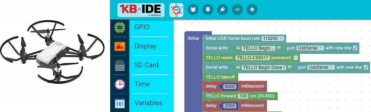 Control DJI Tello with ESP32. using block programming. | by Apirak Sang ...