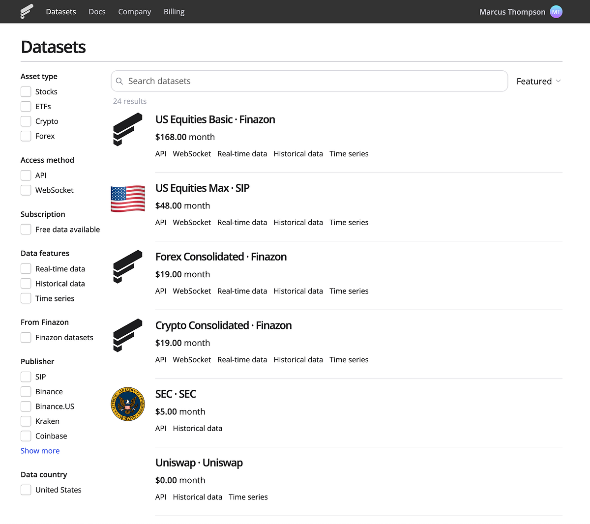 Financial data from Finazon. Recently I came across an interesting ...