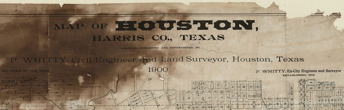 Map of Houston, Harris County, Texas, 1900 | by Texas General Land ...