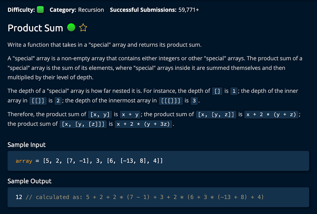 Leetcode Style Product Sum Explained Medium 1945