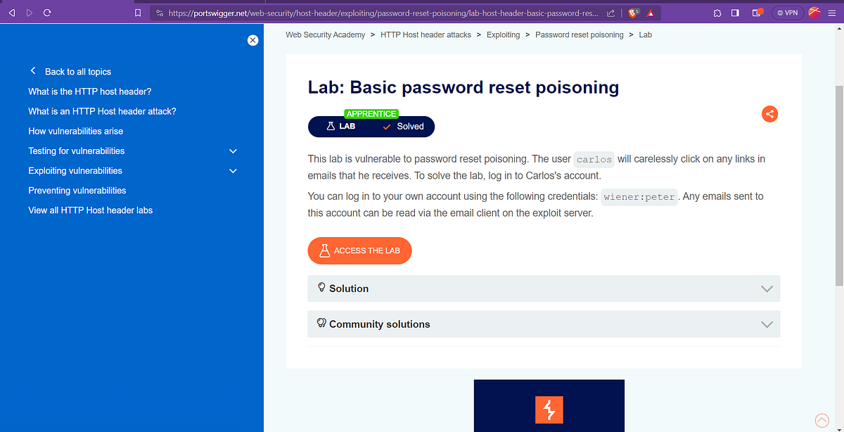 WriteUp: Portswigger Academy — Basic password reset poisoning | by Md. Sakib Ahamed | Medium