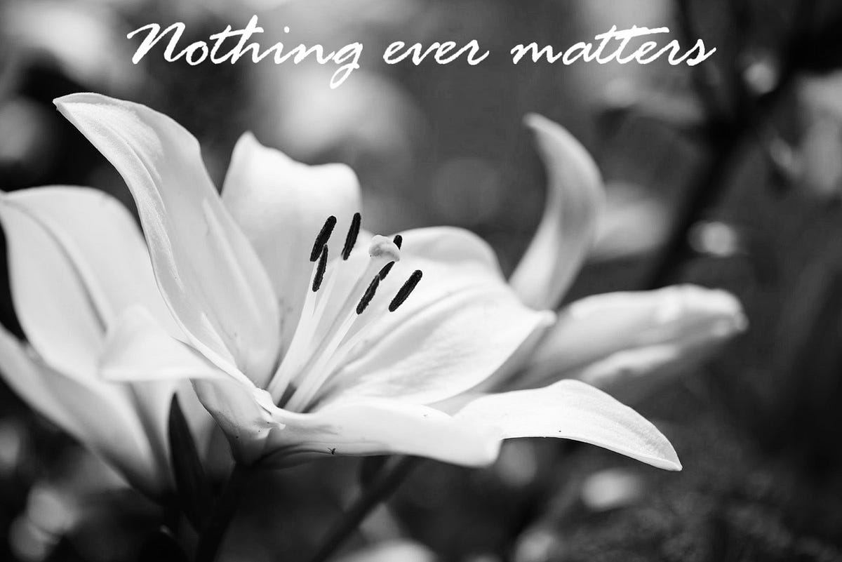 Nothing ever matters. Poetry | by Cass Nova | Medium