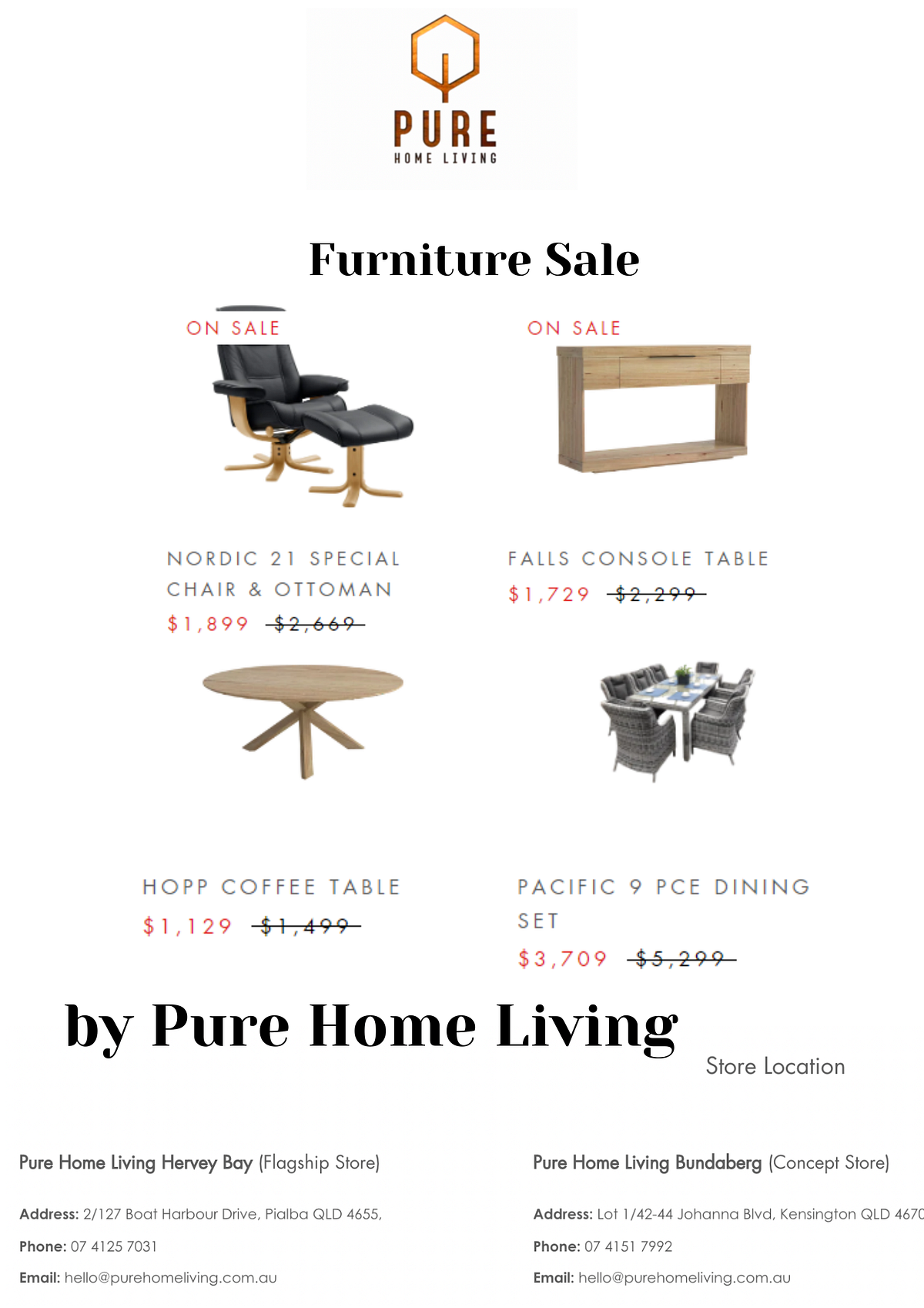 Furniture Sale at Pure Home Living - Pure Home Living - Medium