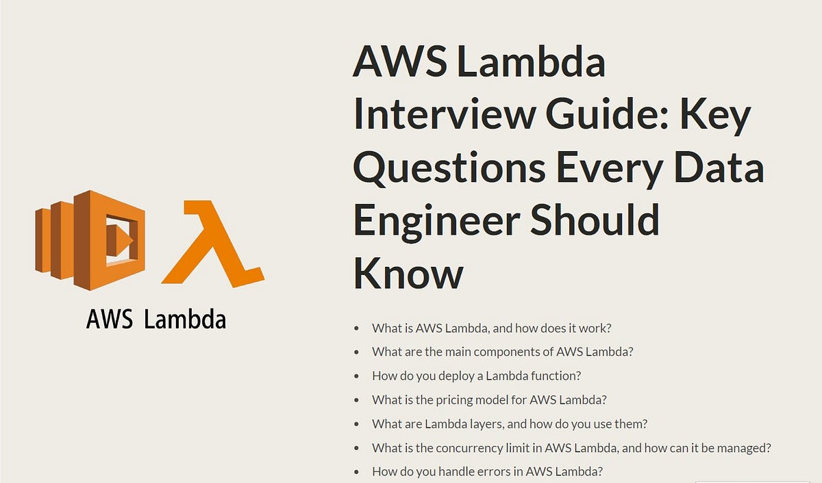 Aws Lambda Interview Guide Key Questions Every Data Engineer Should 3554