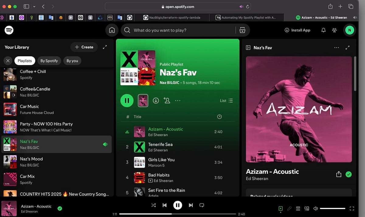 Automating My Spotify Playlist with AWS Lambda & Terraform 🎶 | by Naz Bilgic | May, 2025 | Medium