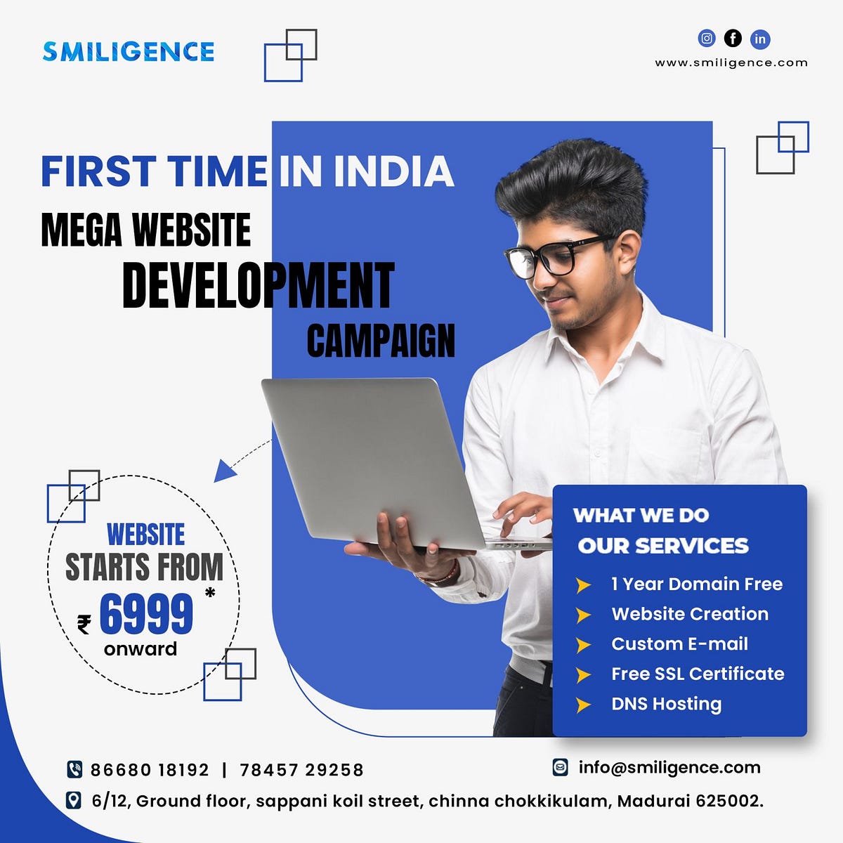 #Website development Starts from Just Rs. 6999/ - Smiligence Madurai ...