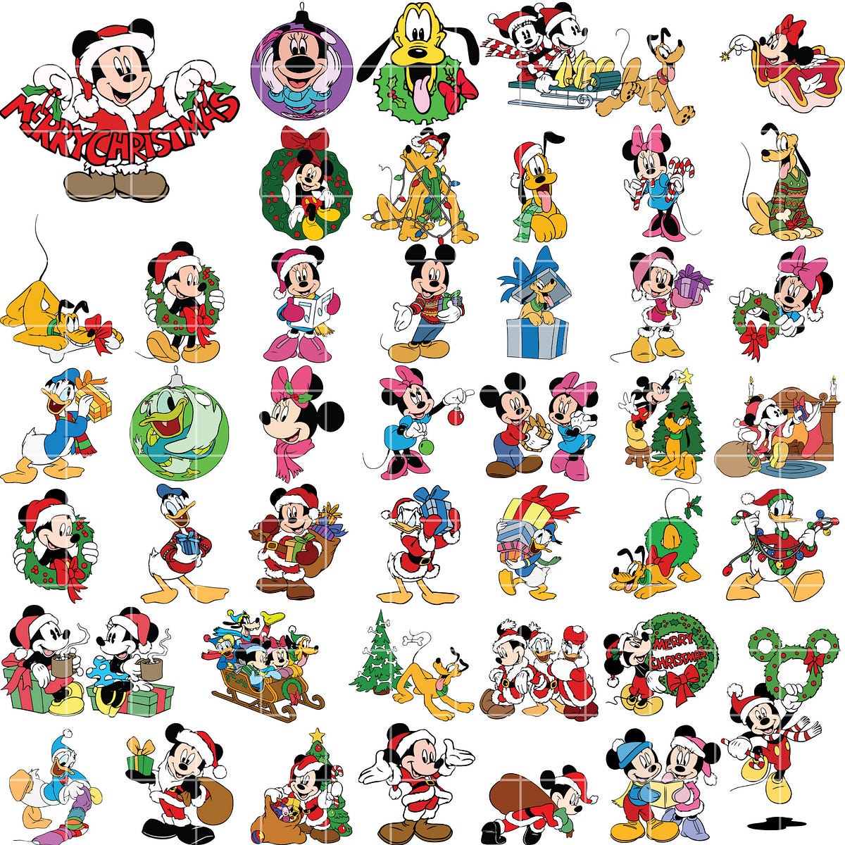 Christmas Mouse And Friends Svg Bundle, Mickey Christmas New Clipart ...