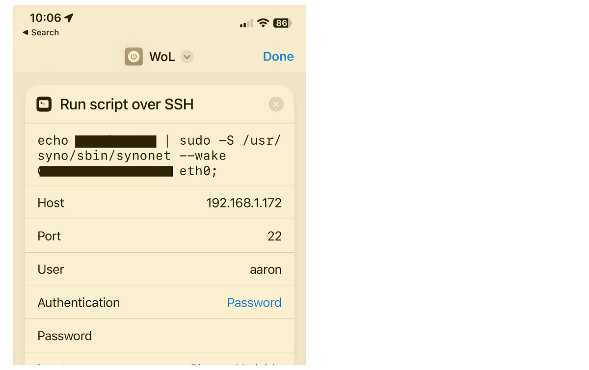 iOS Shortcut to Wake Computer via Synology NAS | by Aaron Brown | Medium