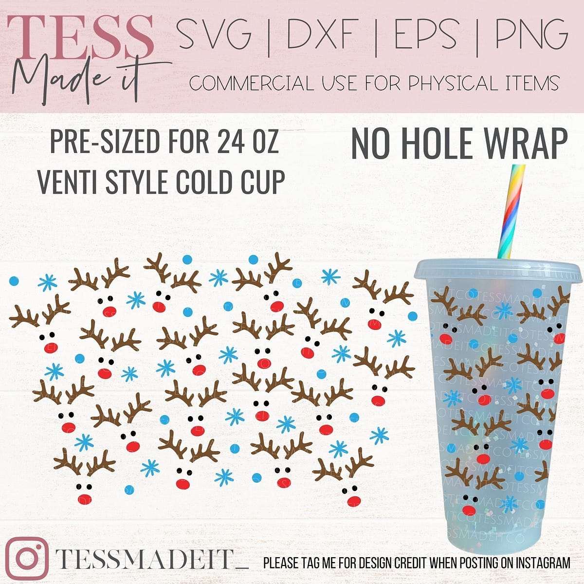 Winter Cold Cup Svg — Christmas Venti Cup SVG 24oz — Christmas No Hole ...