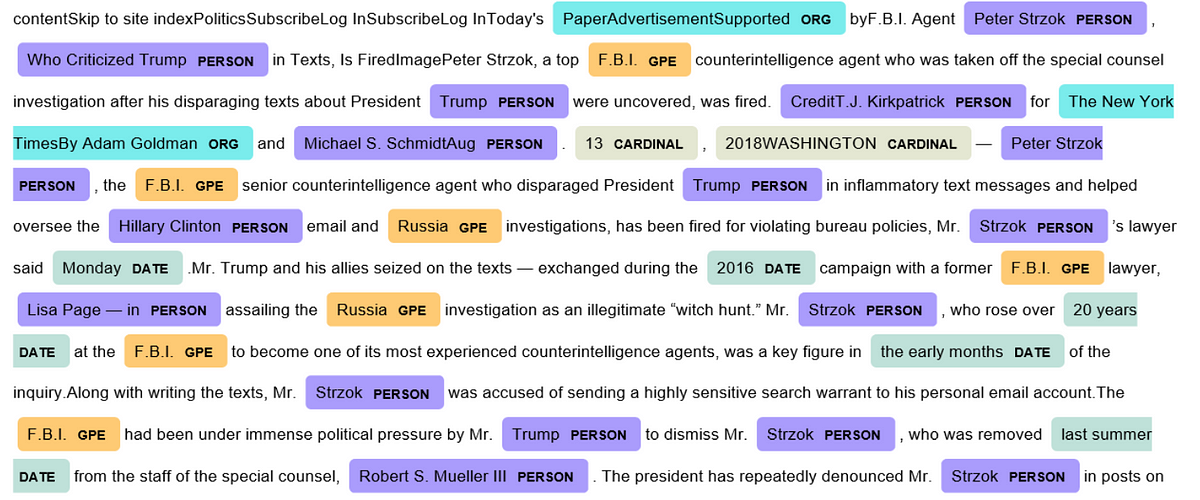 Named Entity Recognition And Classification With Scikit Learn By Susan Li Towards Data Science