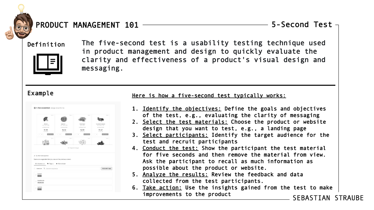 Product Management 101: #16 Five-Second Test | by Sebastian Straube ...
