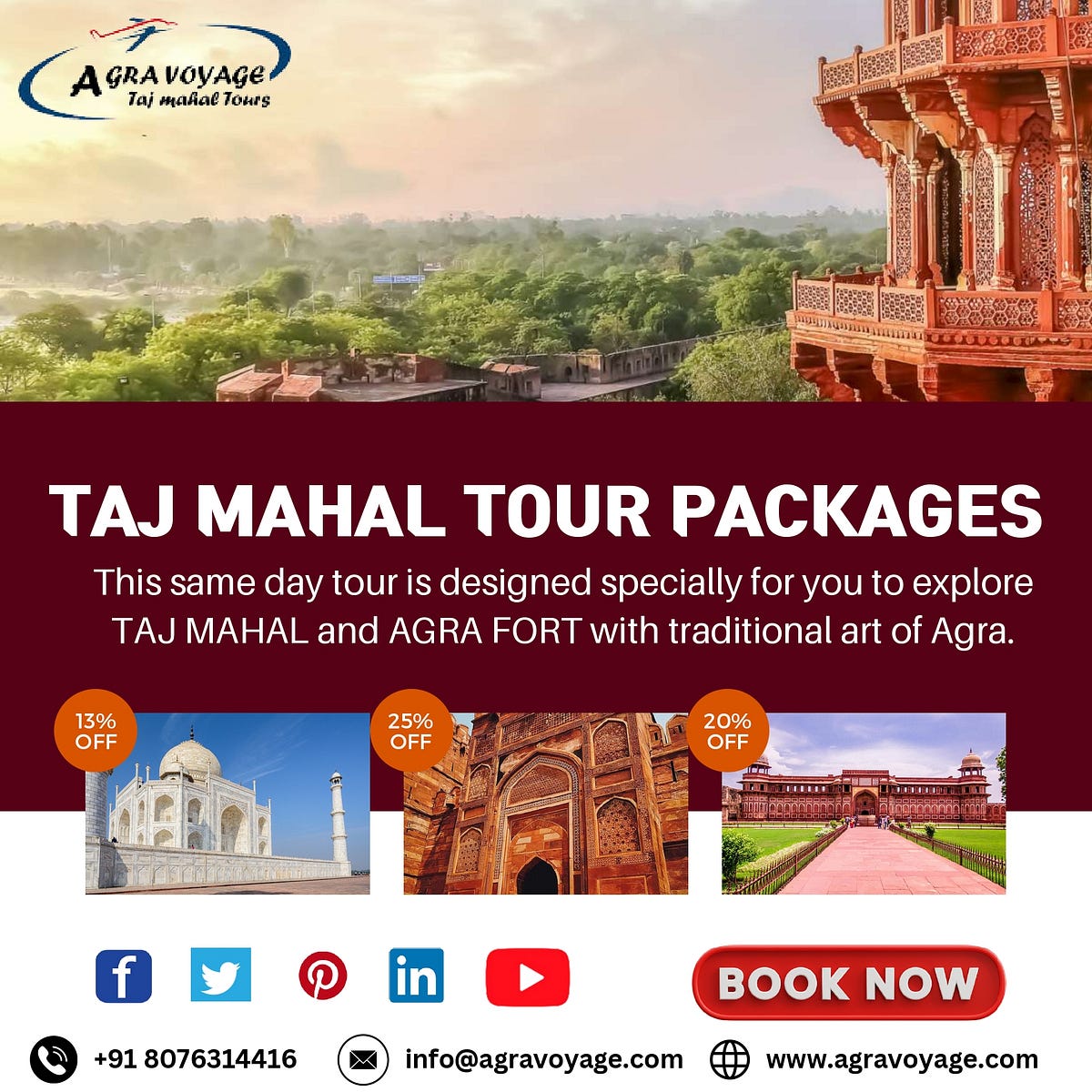 Taj Mahal Tour Packages. Agra Voyage offers unforgettable Taj… | by ...