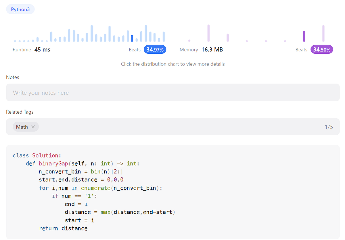 leecode ex25. 868. Binary Gap | by leoBlackTea | May, 2023 | Medium
